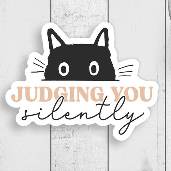 Office | New Cat Judging You Silently Vinyl Sticker | Poshmark